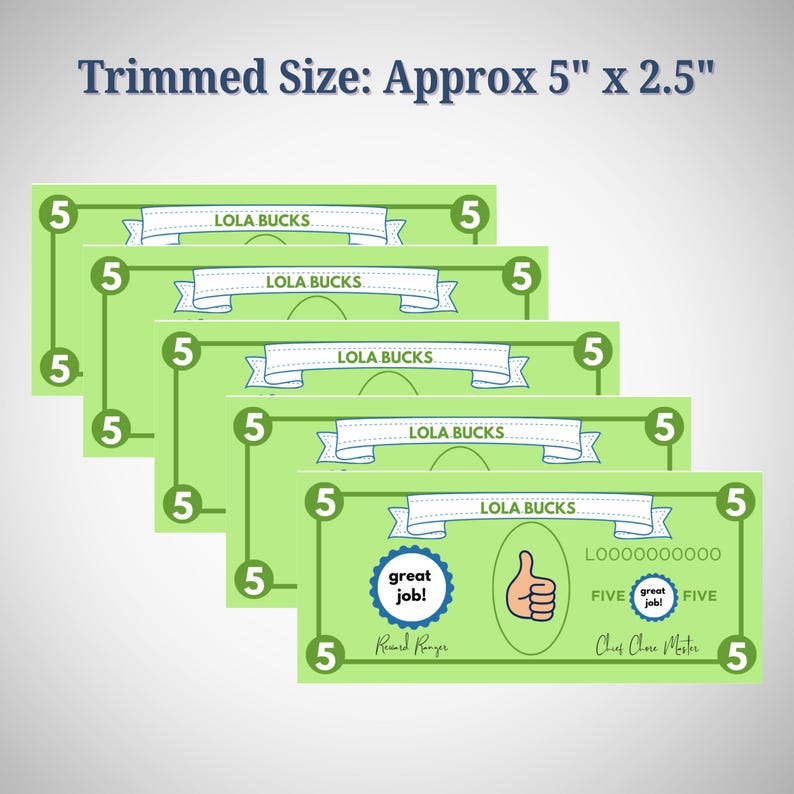 Editable Kids Reward Money | Printable Chore Bucks & Play Allowance ...