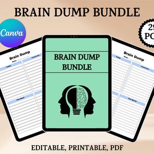 Editable and Printable Brain Dump Bundle - Etsy