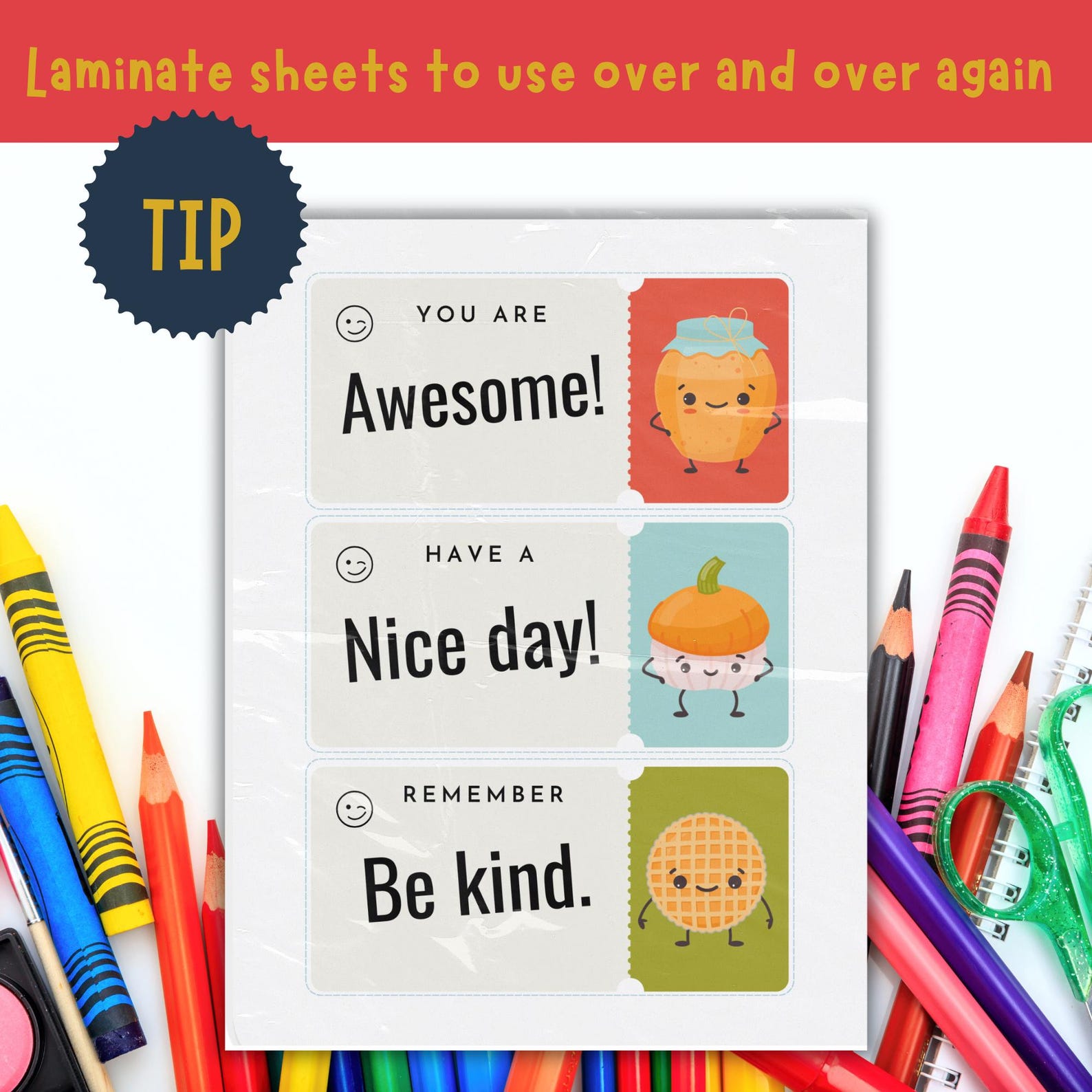Printable Lunchbox Cards for Kids, Positive Affirmation Cards Bundle ...