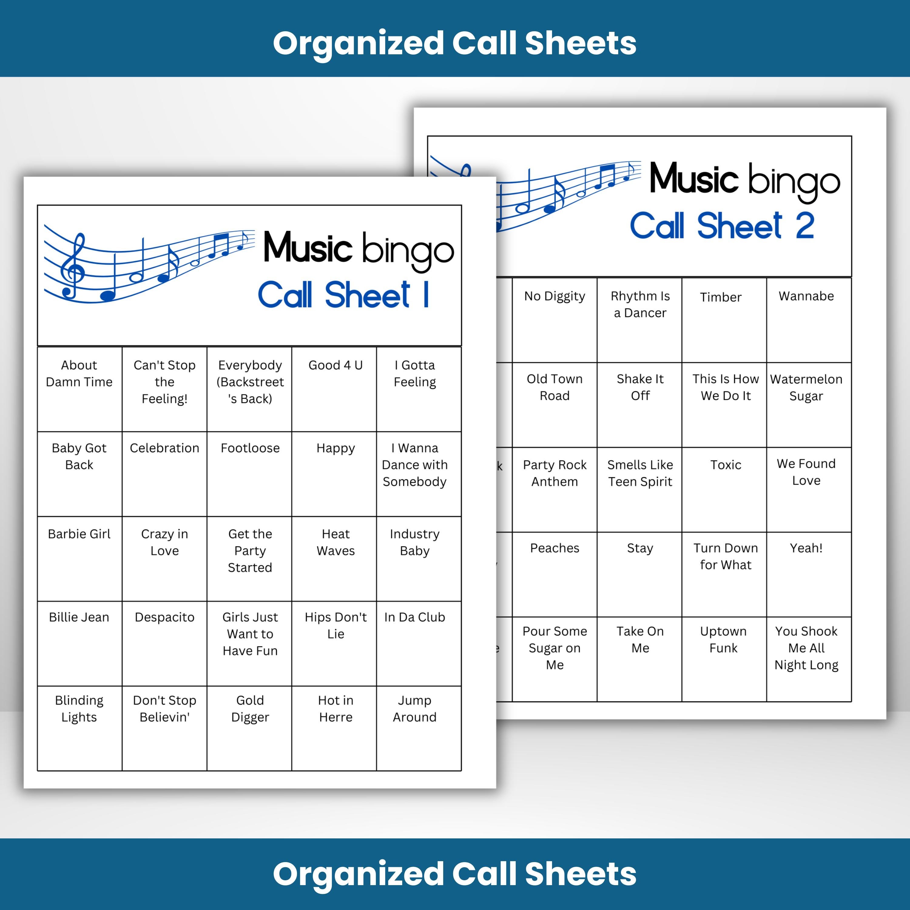 Music Bingo Game – 80s to 2020s Hits – Printable Party Game With ...