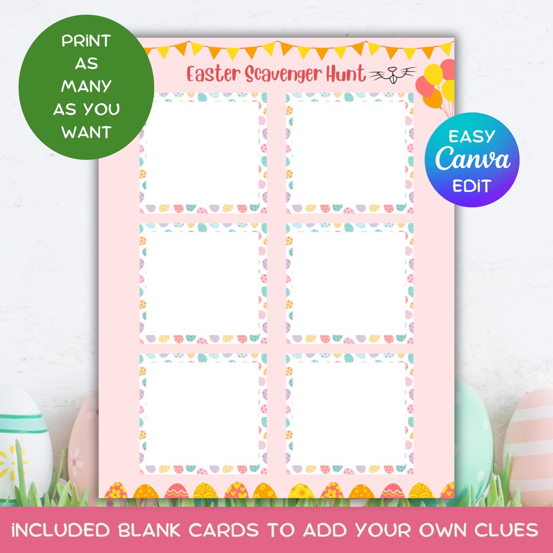 Printable Easter Scavenger Hunt | Easter Egg Hunt Clues | Kids Easter ...