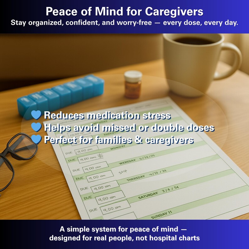 Printable Medication Tracker for Caregivers & Seniors | Daily Medicine ...