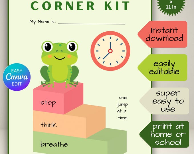 Calm Down Corner Printable Kit | Emotional Regulation & SEL Activities ...