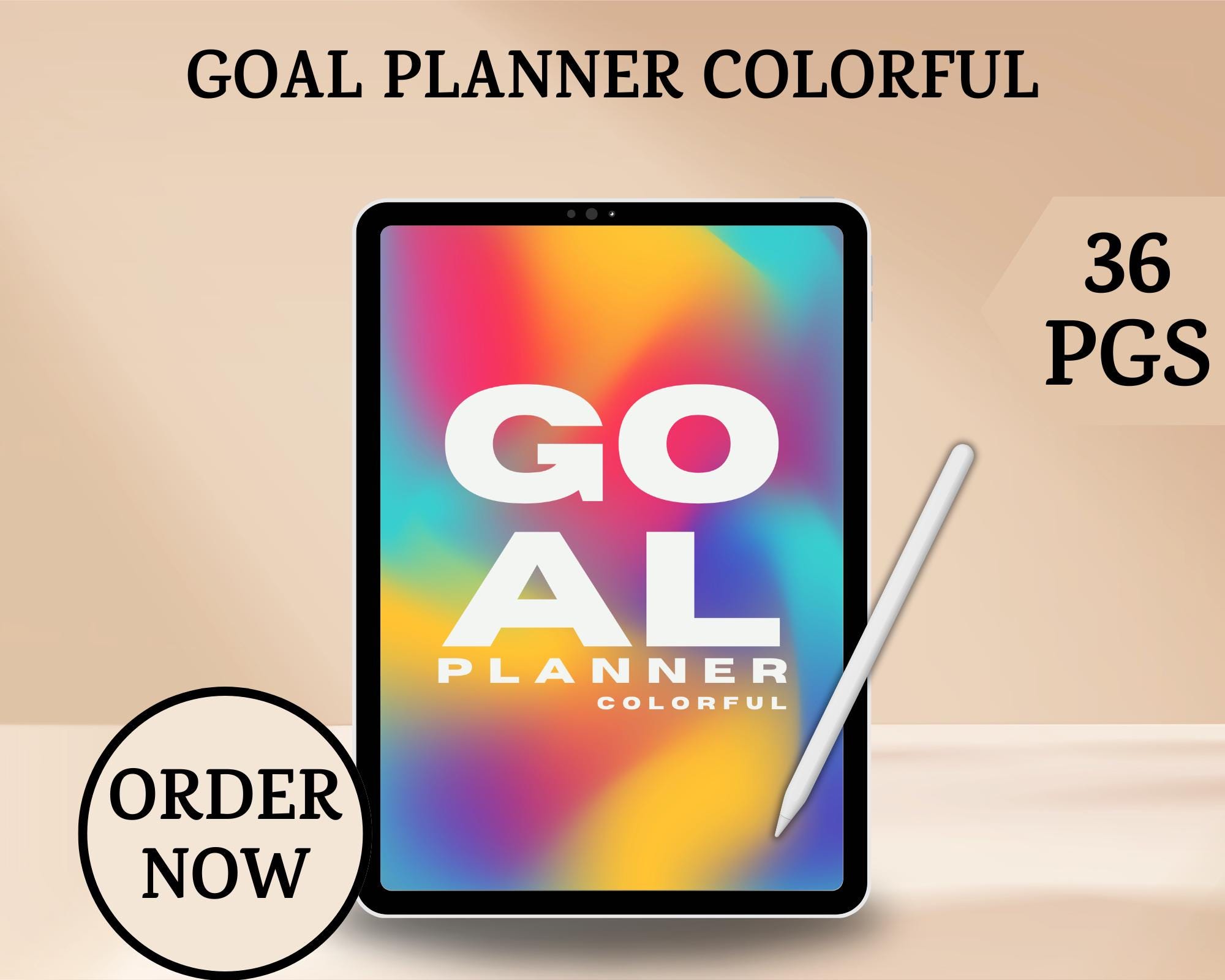 Editable and Printable Goal Planner | Colorful Digital Goal Setting ...