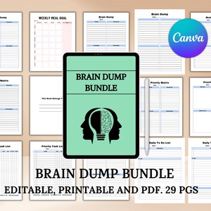 Editable and Printable Brain Dump Bundle - Etsy