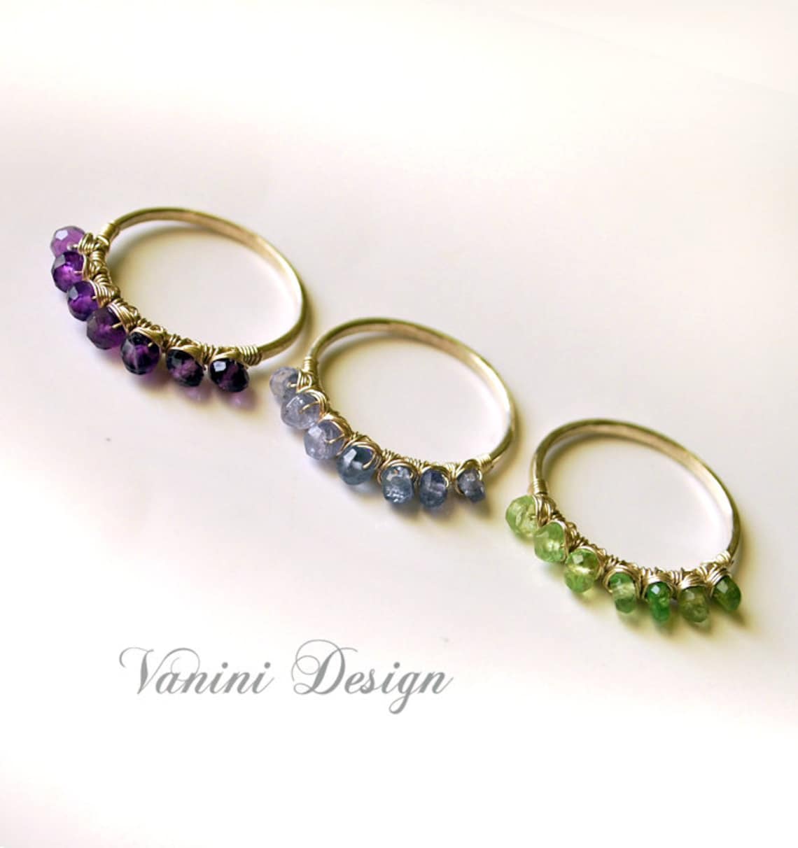 Gemstone Stacking Ring-sterling Silver Gemstone Stacking Ring - Etsy