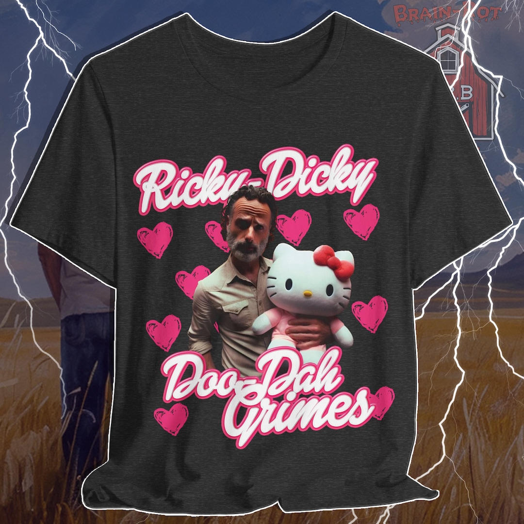 Rick Grimes Funny T-shirt, Ricky Dicky Doo Dah Grimes Hello Kitty T-shirt, Ironic Gen-z Shirt ...
