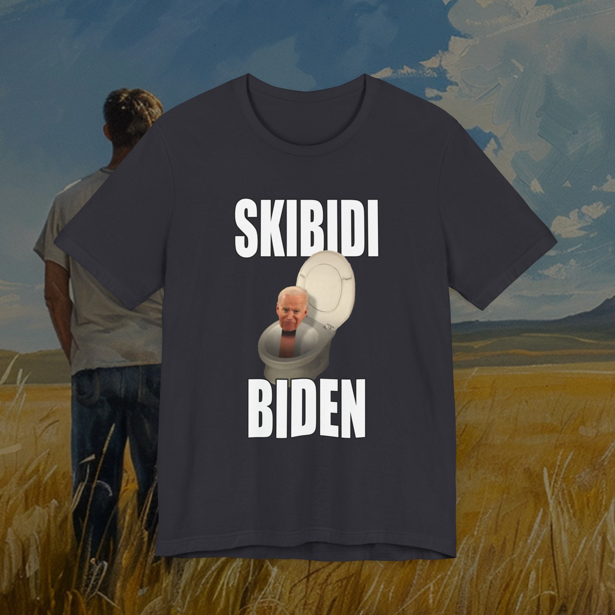Skibidi Biden Funny Brainrot T-shirt, Tiktok Instagram Twitter Viral ...