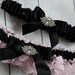Romantic Light Pink Lace Garter Set With Black Satin-includes - Etsy