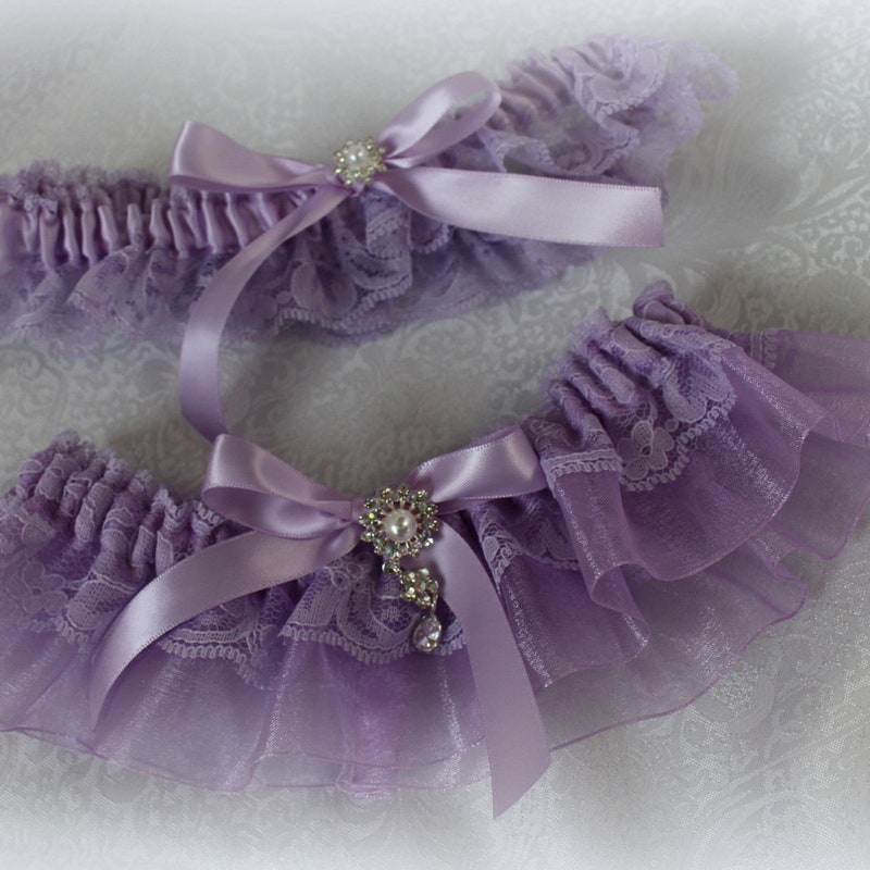 Purple Bridal Garter - Etsy