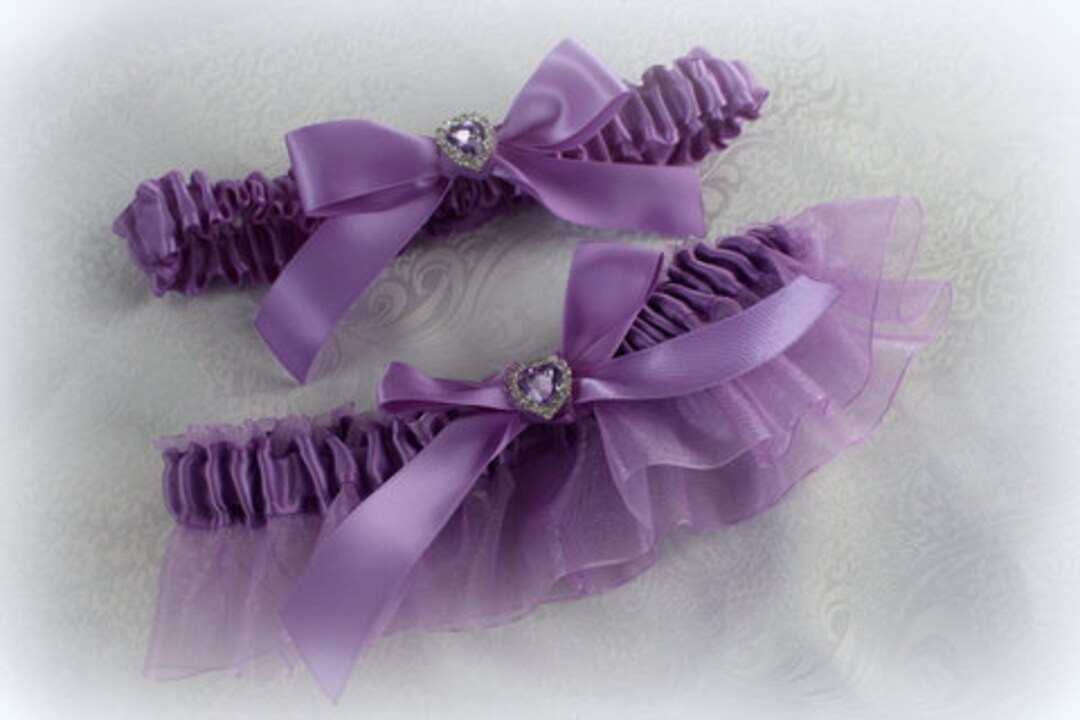Prom Garter/wedding Garter-organza lavender Organza and Satin Garters ...