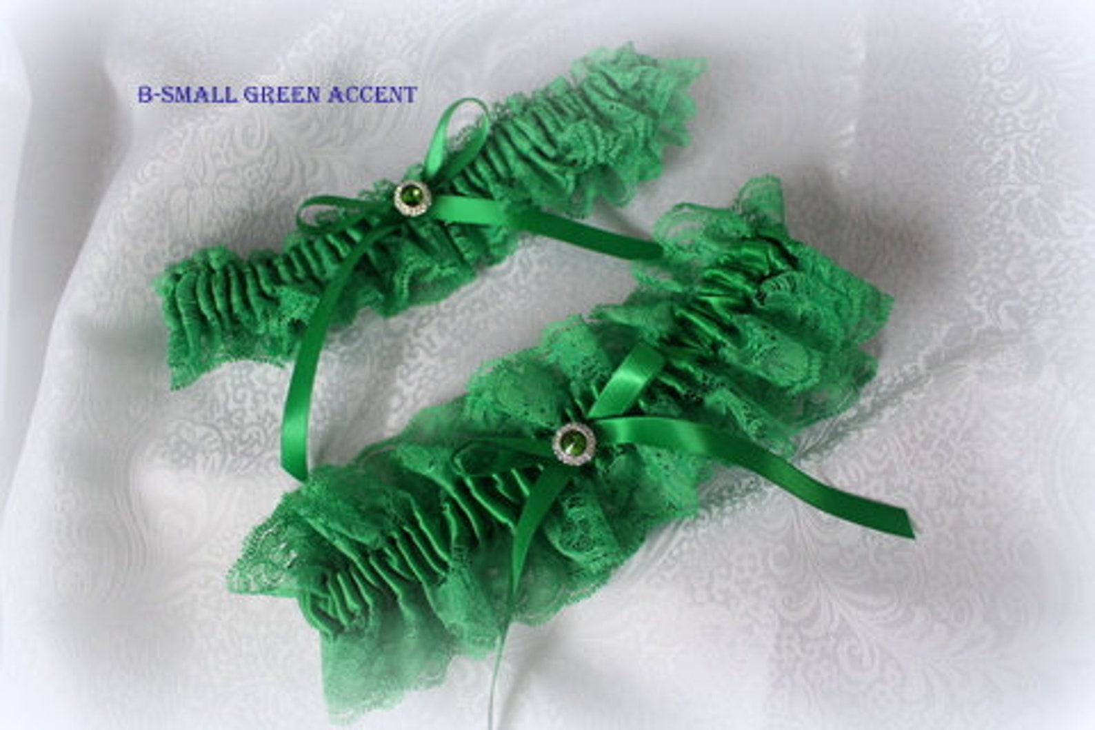 Emerald Green Lace and Satin Garter Set/u Pick Garter - Etsy