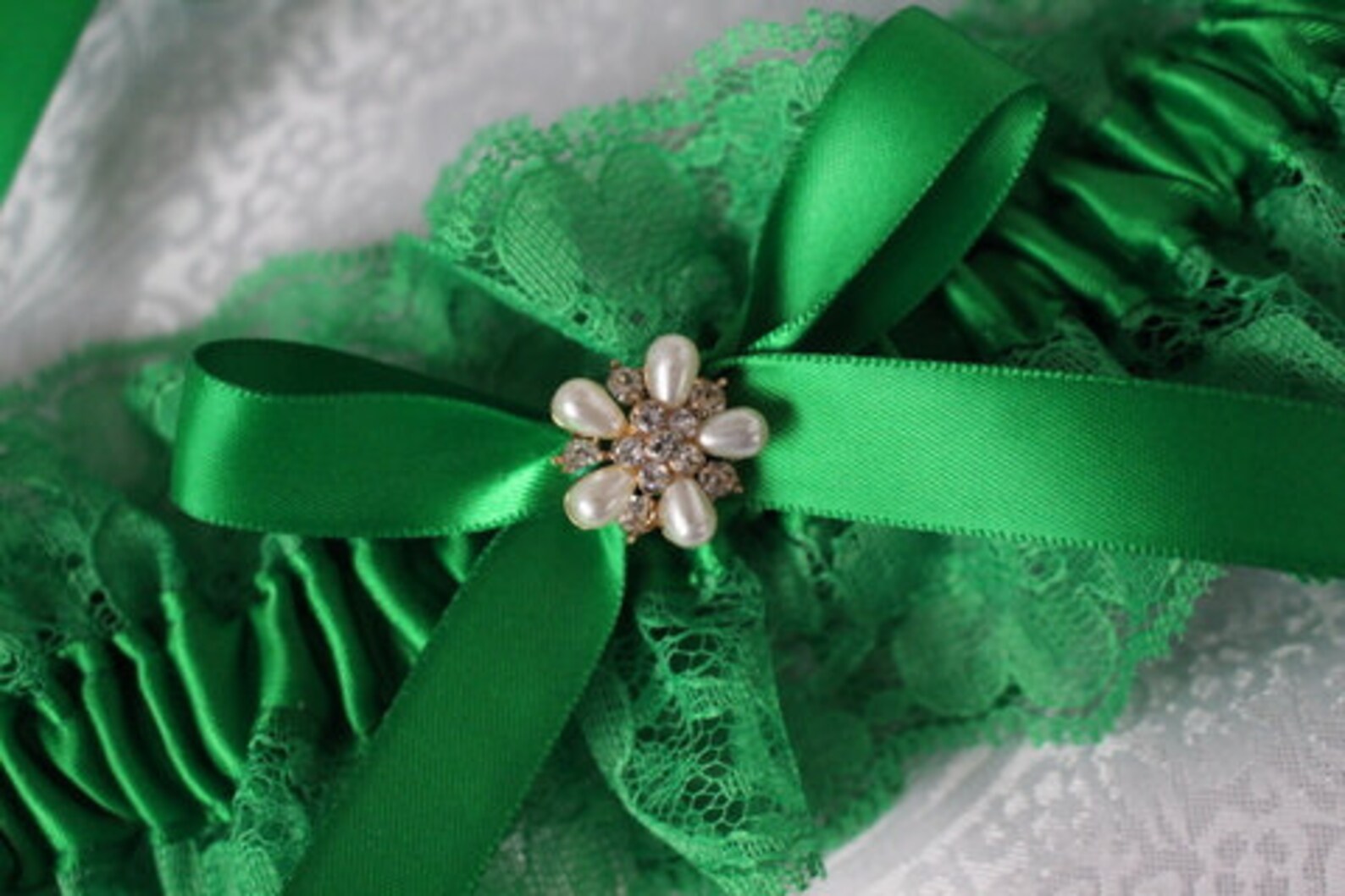Emerald Green Lace and Satin Garter Set/u Pick Garter - Etsy