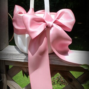 Large-white or Ivory Flower Girl Basket ribbon Color - Etsy
