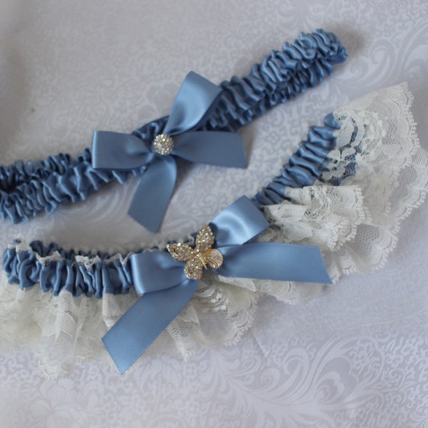 Blue Butterfly Garters - Etsy
