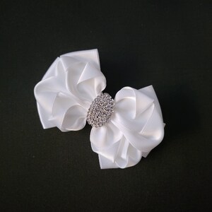 Small Bows-white, Antique White-rhinestone Accent-flower Girl Bow/baby ...
