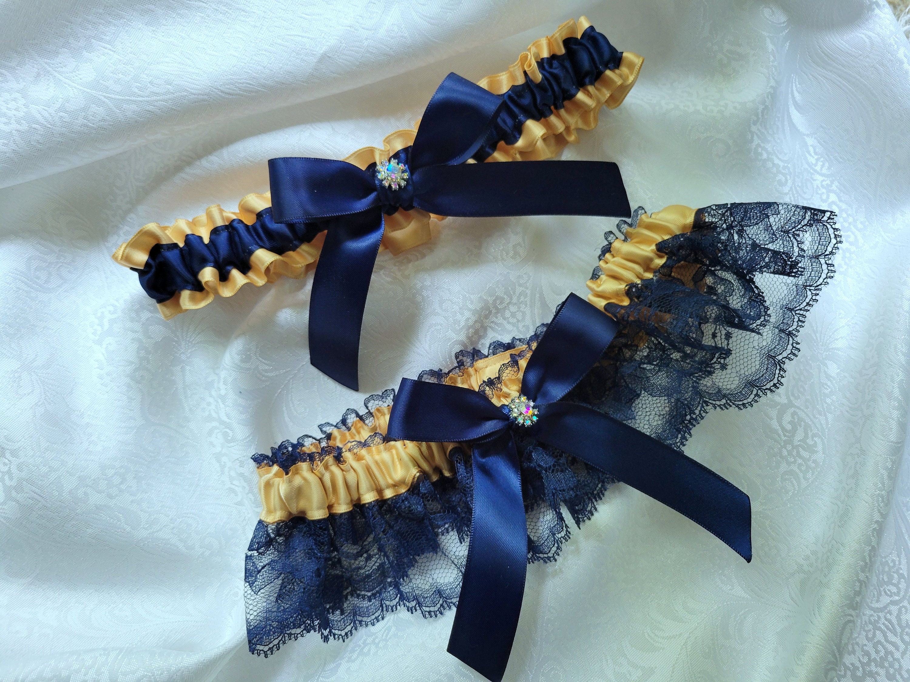 Navy Blue Lace Garter Set Dropship 2Pcs Lace Garter Wedding Garters