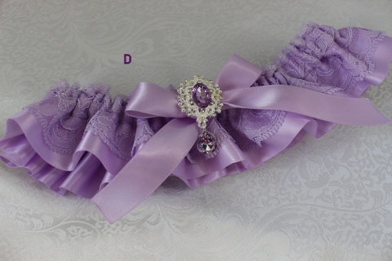 Prom Garter/wedding Garter-satin and Lace-lavender/purple You Choose ...