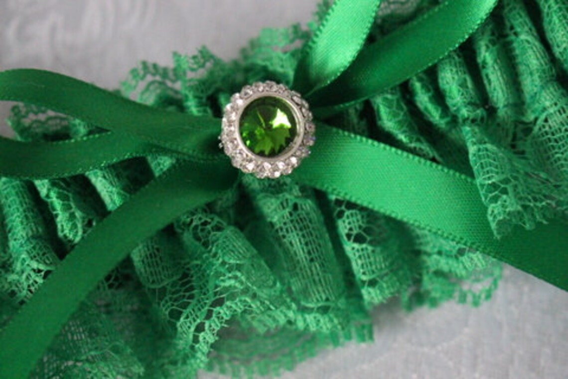 Emerald Green Lace and Satin Garter Set/u Pick Garter - Etsy