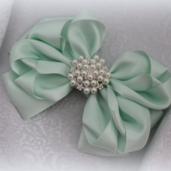 Mint Green Bow - Etsy