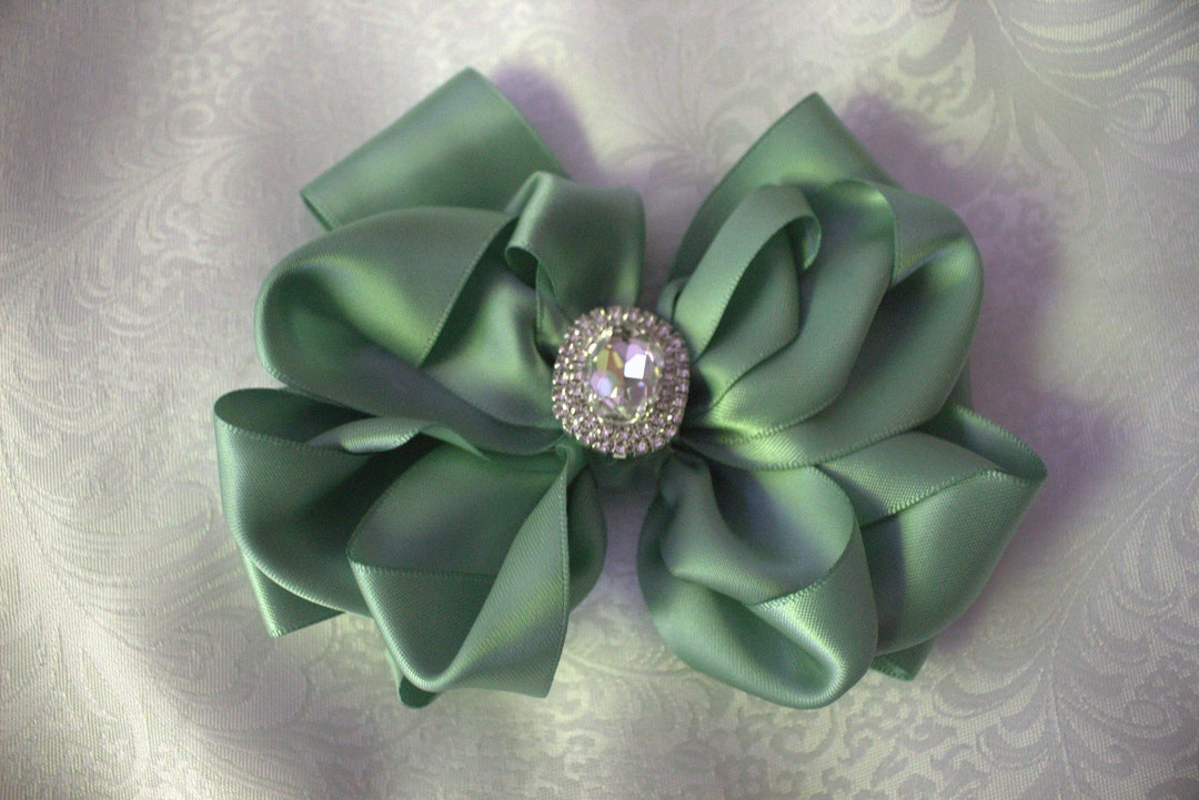 Sage Green Satin Bow-measures 5 1/2 Long more Colors Available - Etsy UK