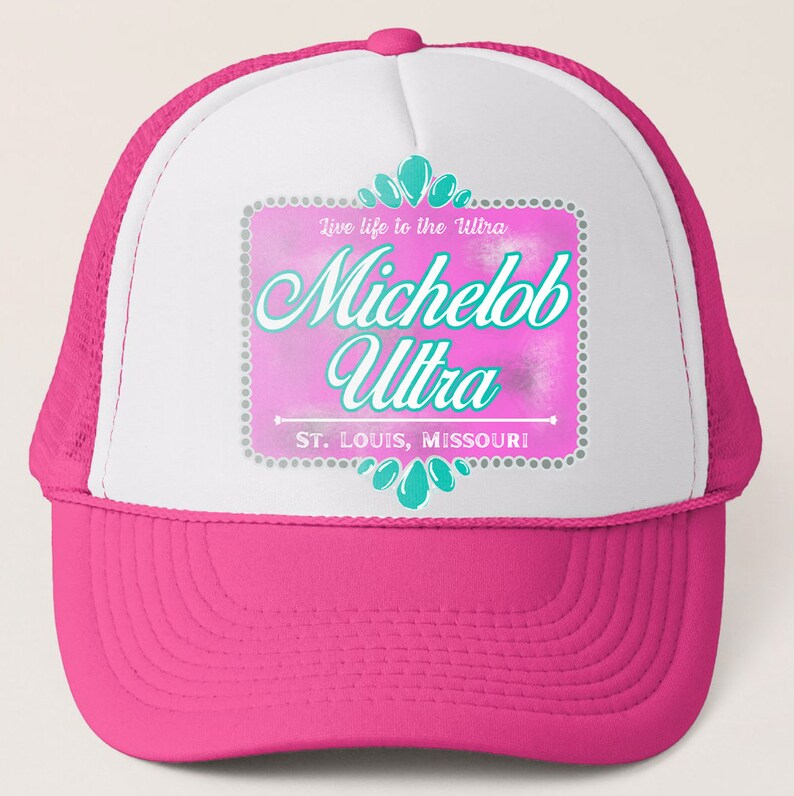 Michelob Ultra Pink Trucker Hat Pink & White Michelob Trucker Hat - Etsy