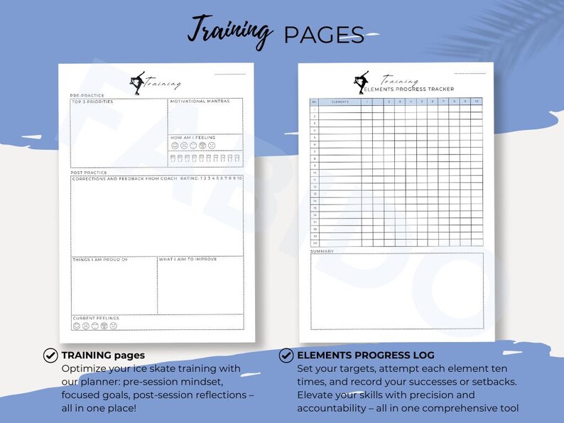 Figure Skating Planner Bundle: Digital Download With Training Journal ...
