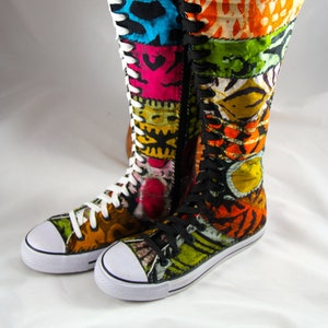 Size 8 Sneaker Boots Funky Boots African Shoes African - Etsy