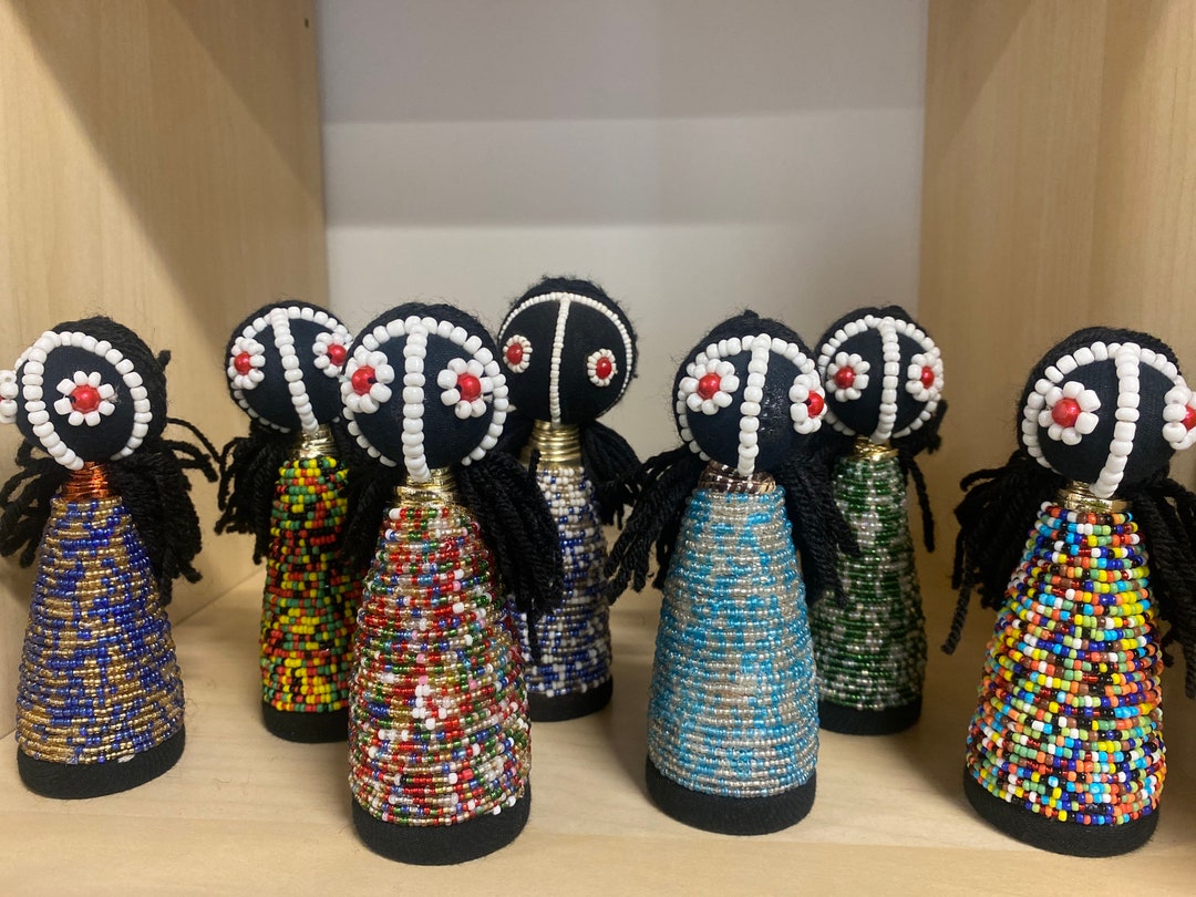 Small African Doll, African Beaded Doll, African Art, Sandoodles ...