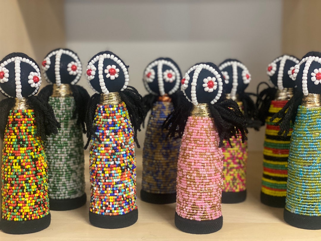 Medium Size African Doll, African Beaded Doll, African Beads, Seed Bead ...