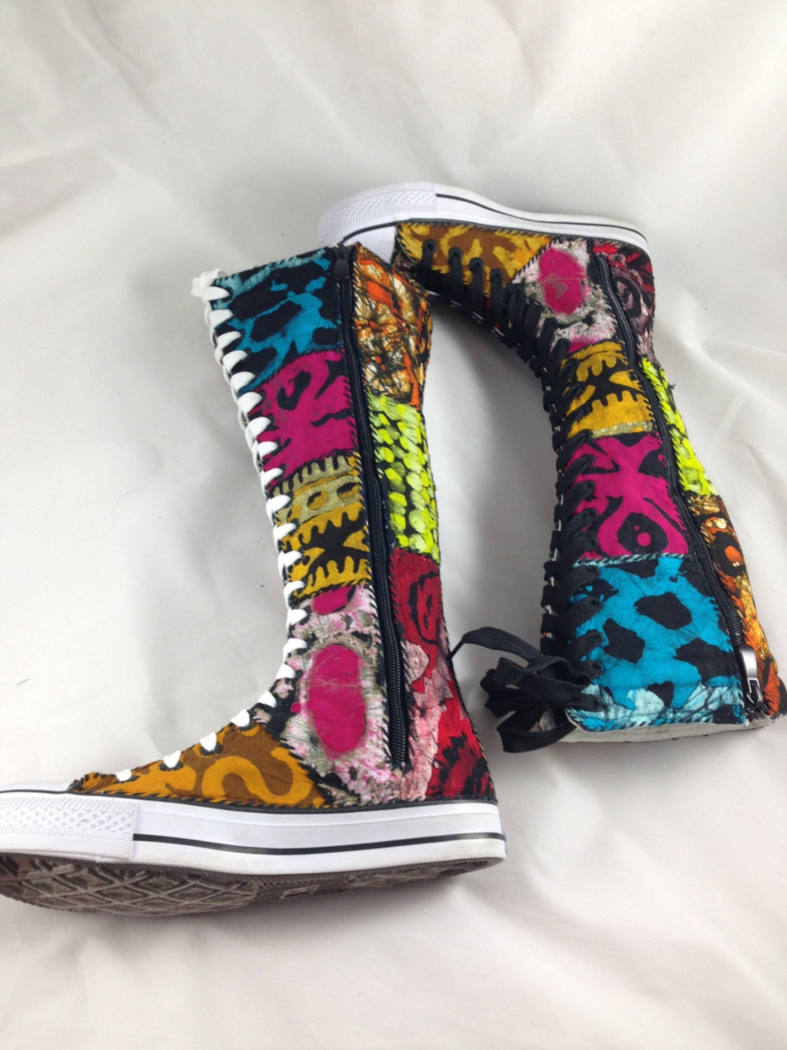 Size 8 Sneaker Boots Funky Boots African Shoes African | Etsy