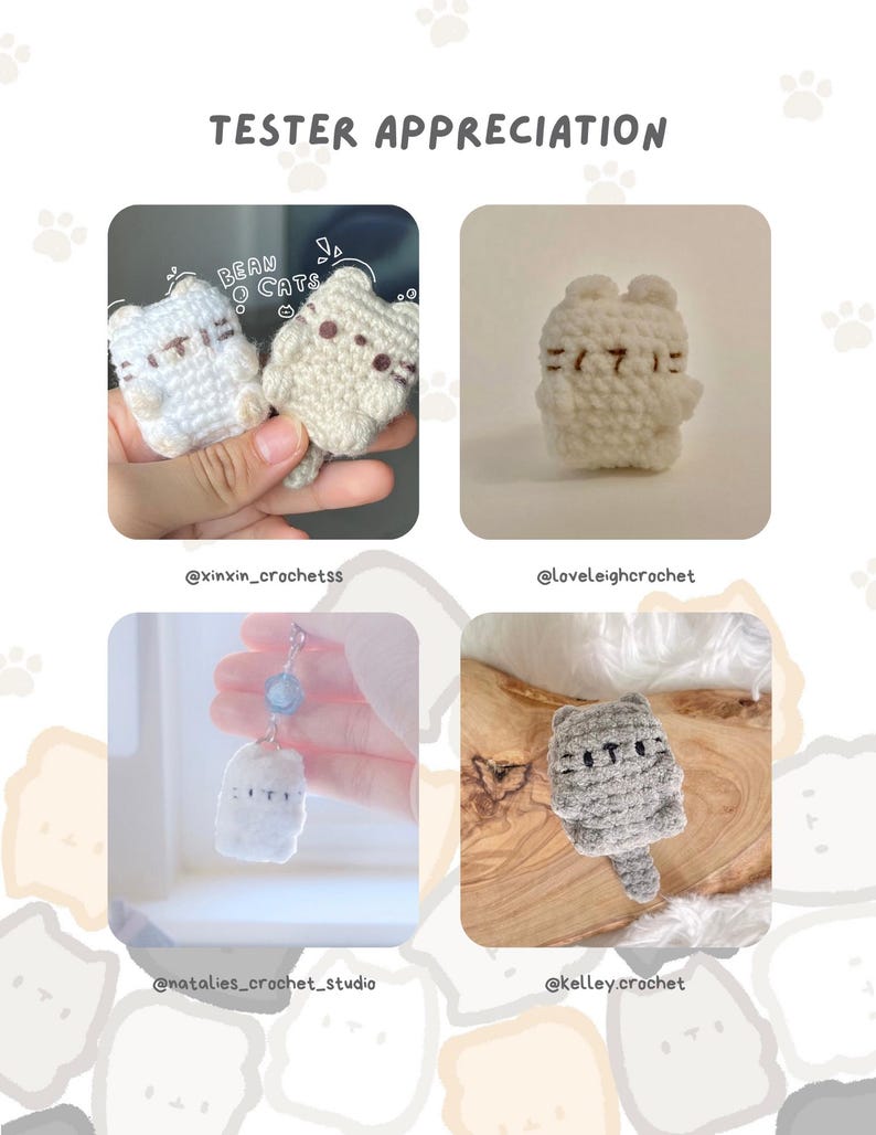 Mini Bean Cats Crochet Pattern - Etsy