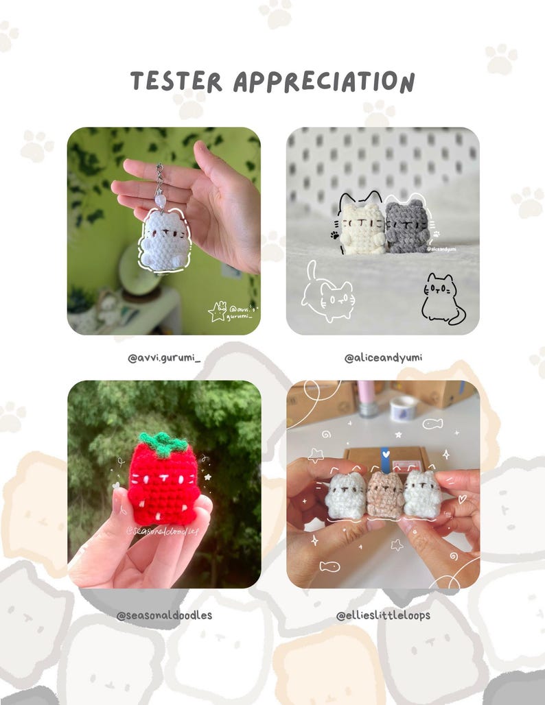 Mini Bean Cats Crochet Pattern - Etsy