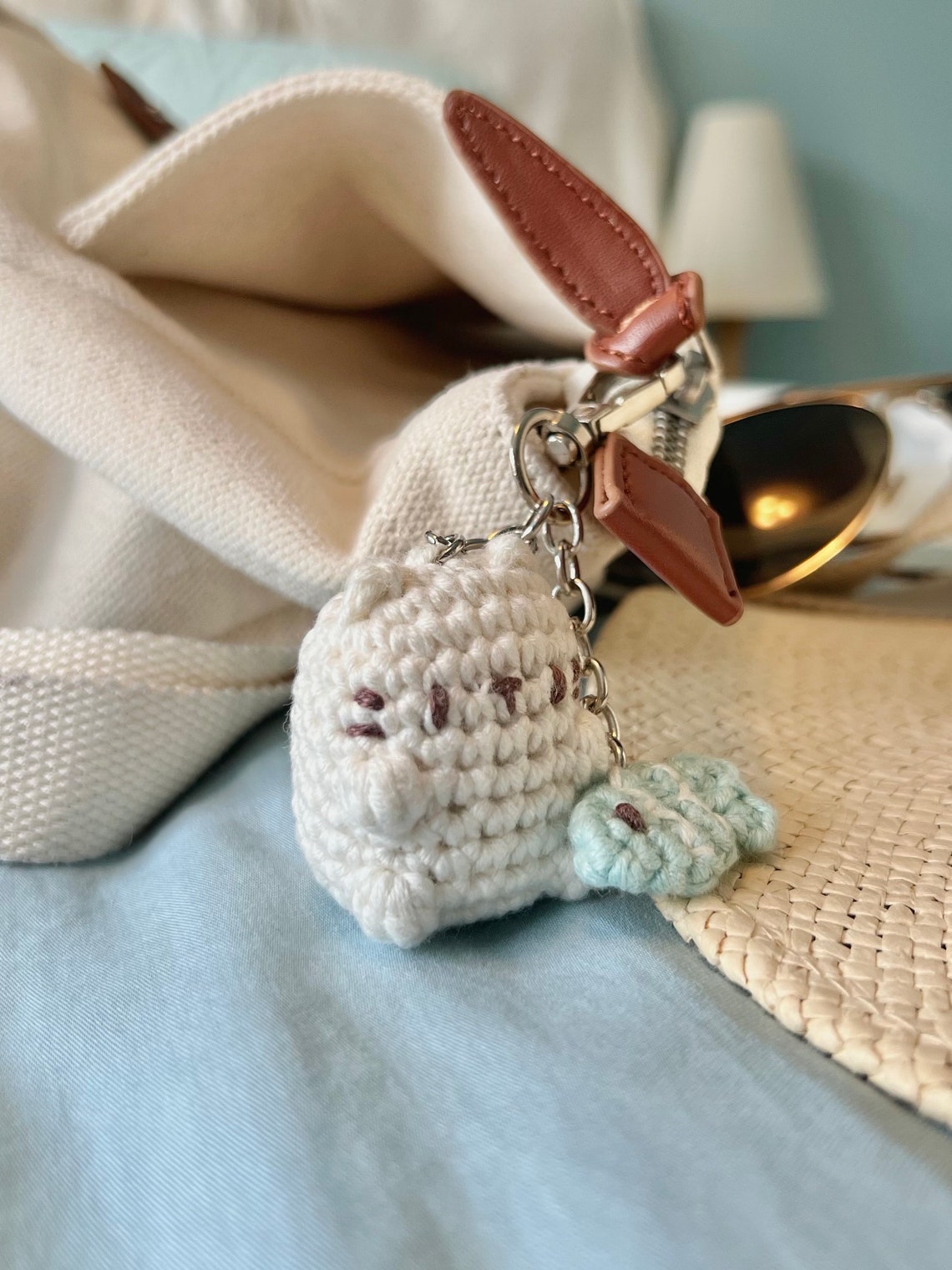 Crochet Keychain Cute Accessory for Cat Lovers Gift Handmade Bag ...