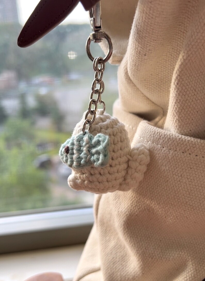 Crochet Keychain Cute Accessory for Cat Lovers Gift Handmade Bag ...