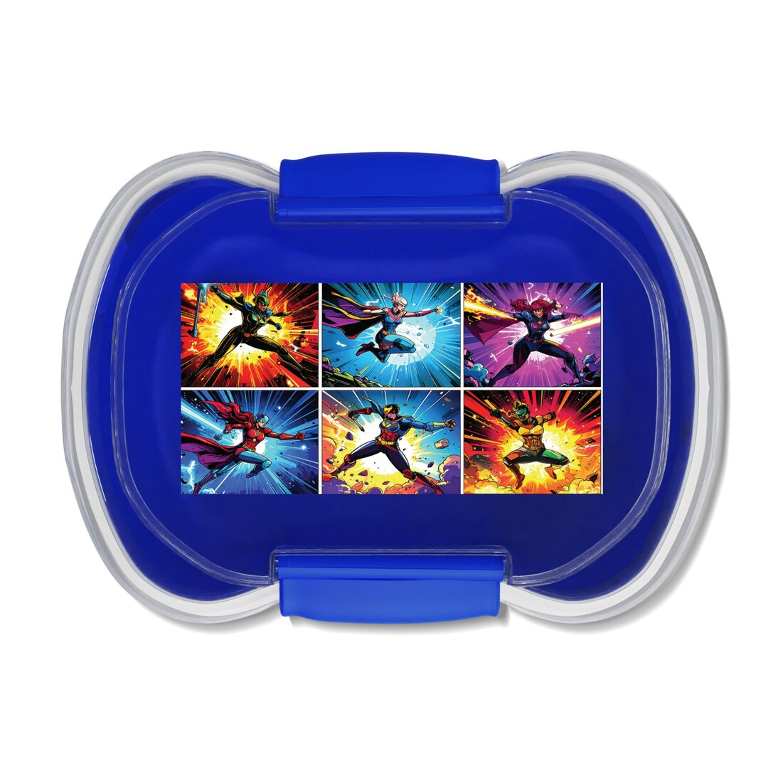 Superhero Comic Two-tier Bento Box, Lunch Container, Food Storage, Kids ...
