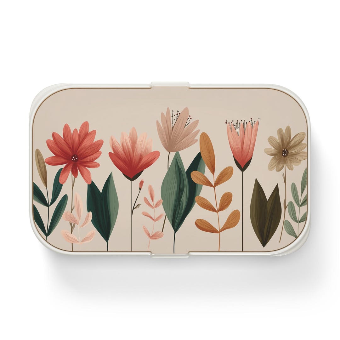 Nature Inspired Boho Floral Bento Box Design, Microwave Safe, BPA Free ...