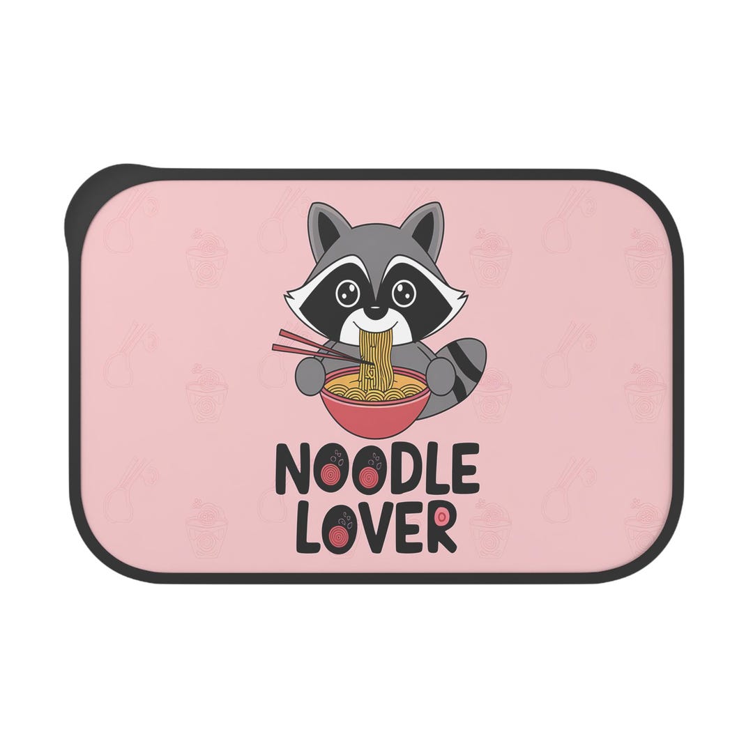 Bento Box, Kawaii Raccoon Lunch Container With Band and Utensils, Cute ...