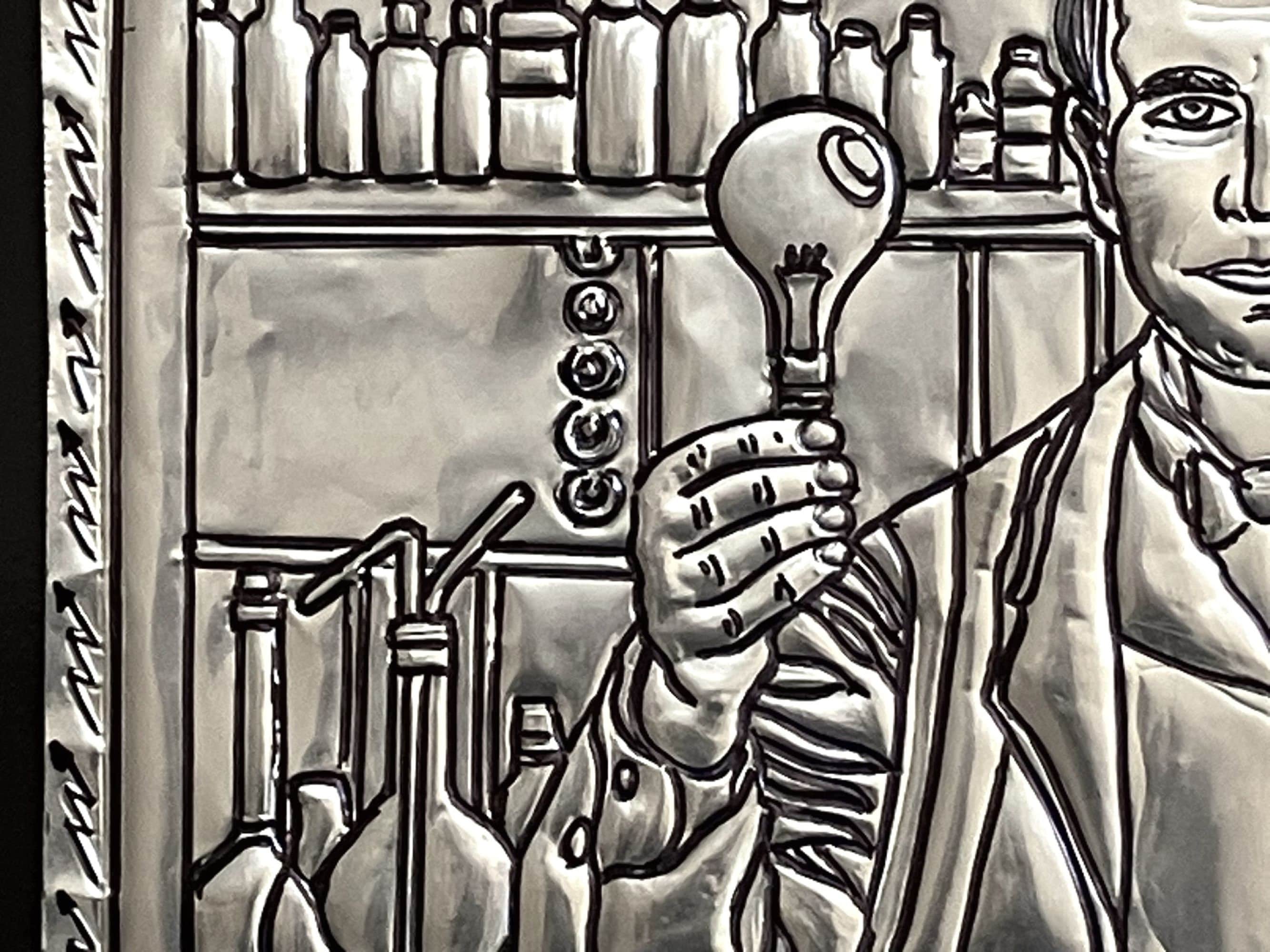 Thomas Alva Edison Metal Embossed Portrait / Metal Embossed Art Work ...