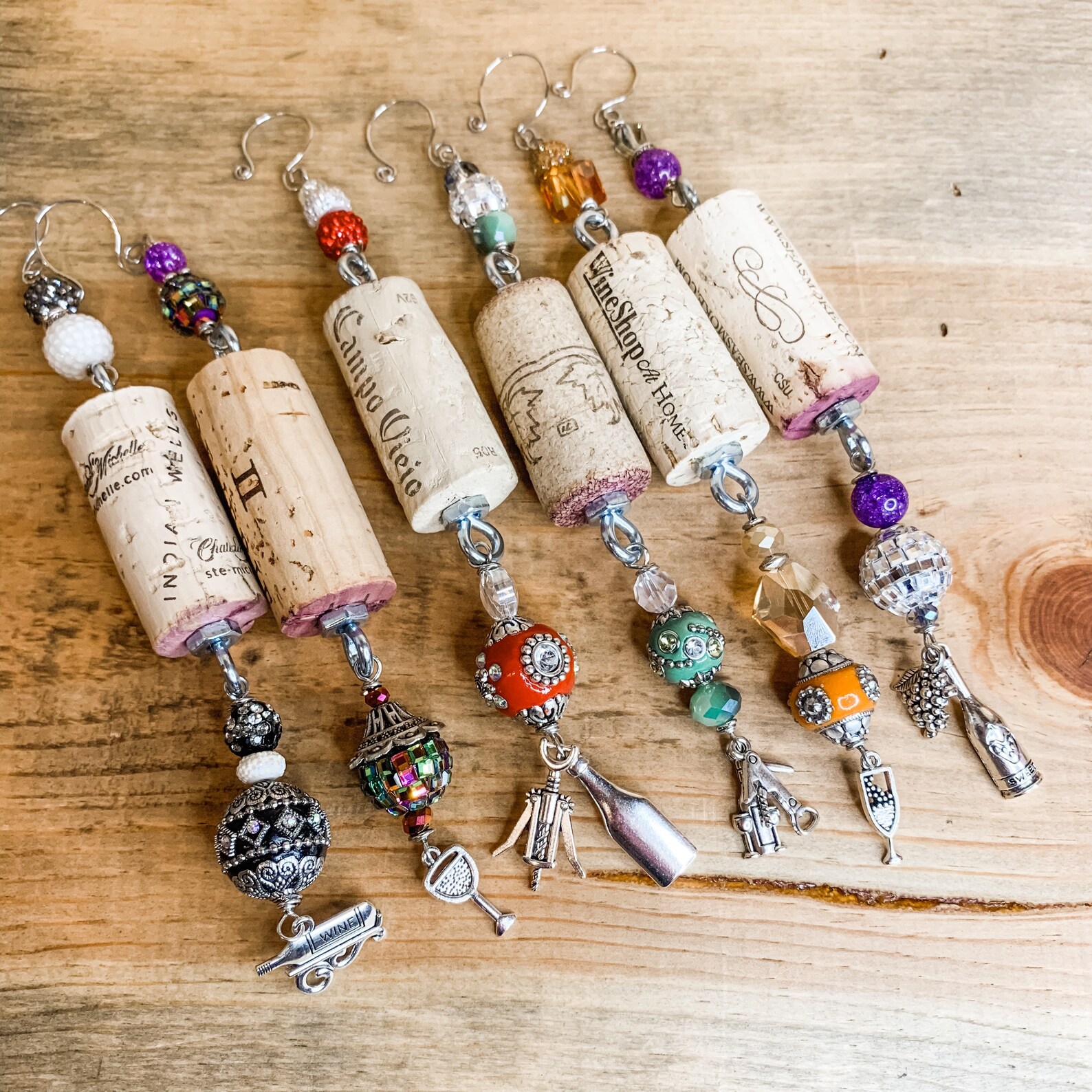 GRAB BAG, Wine Themed Christmas Tree Ornaments, Wine Cork Ornaments ...
