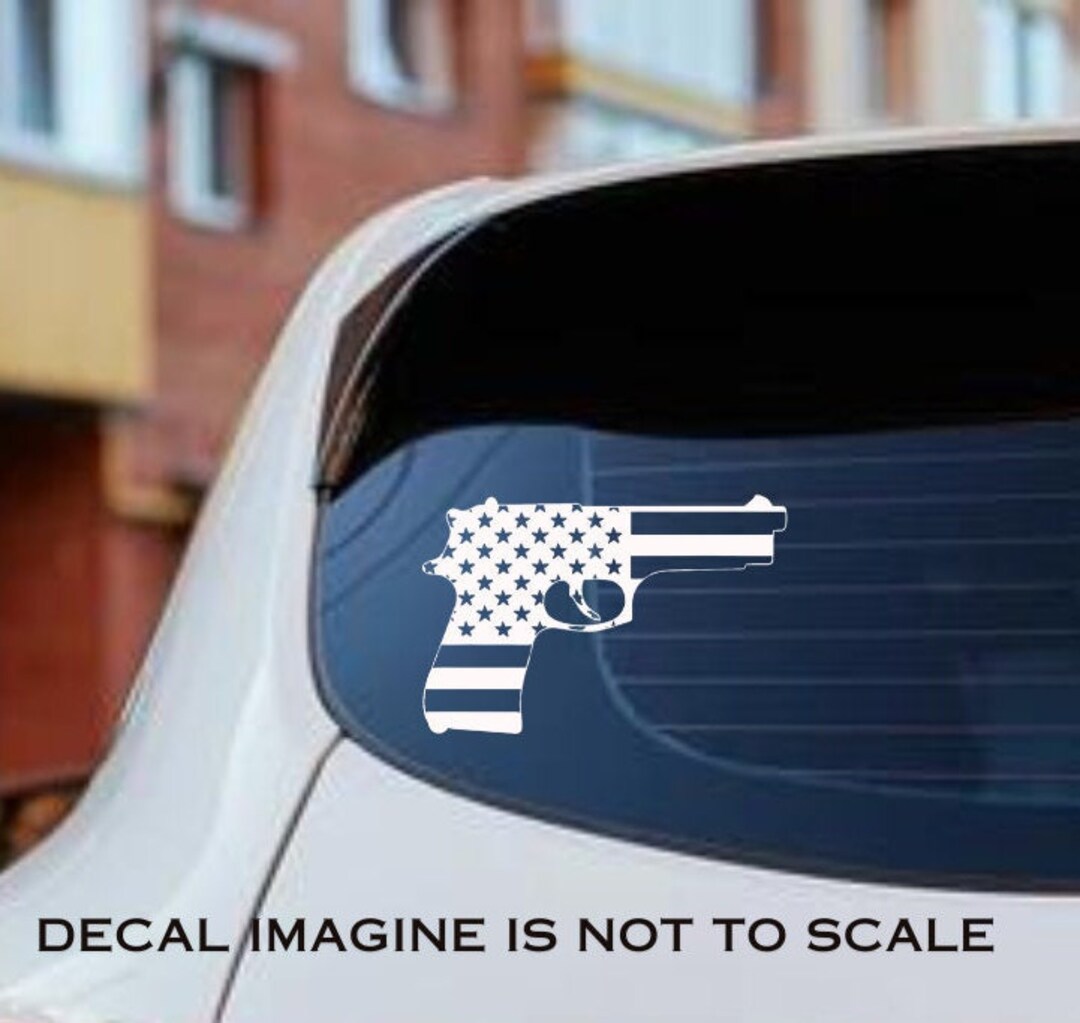 American Flag Gun Vinyl Decal, Car Decal, Laptop Decal, 2A Decal, Water ...