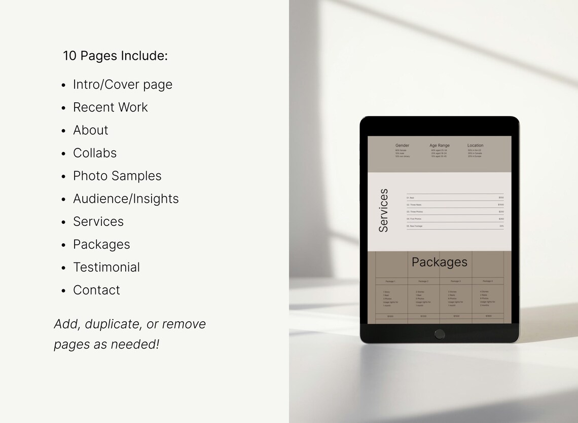 UGC Portfolio Media Kit Template - Etsy