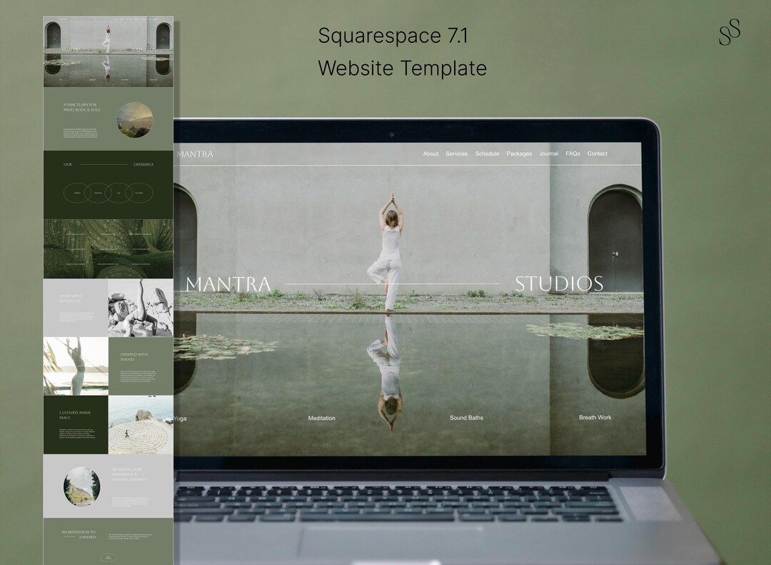 Squarespace Website Template for Wellness Practitioners, Yoga Studios, Businesses - Etsy