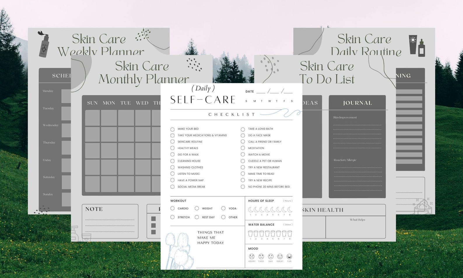 Printable Skincare Routine Planner Skincare Checklist Skincare Tracker ...