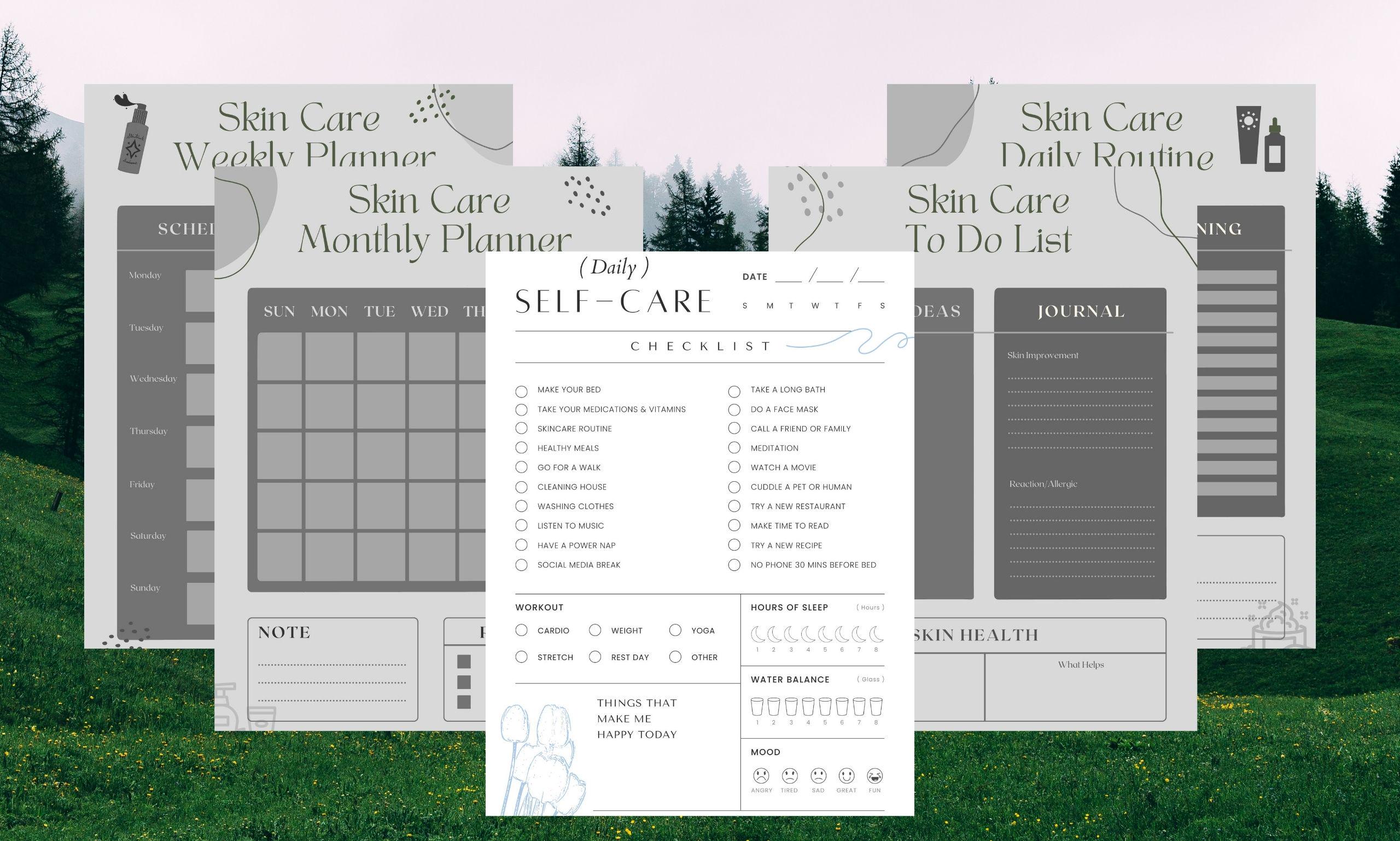 Printable Skincare Routine Planner Skincare Checklist Skincare Tracker ...