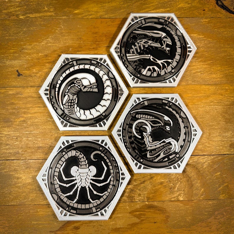 Alien Metamorphosis 3D Printed Novelty Coaster Sets - Etsy