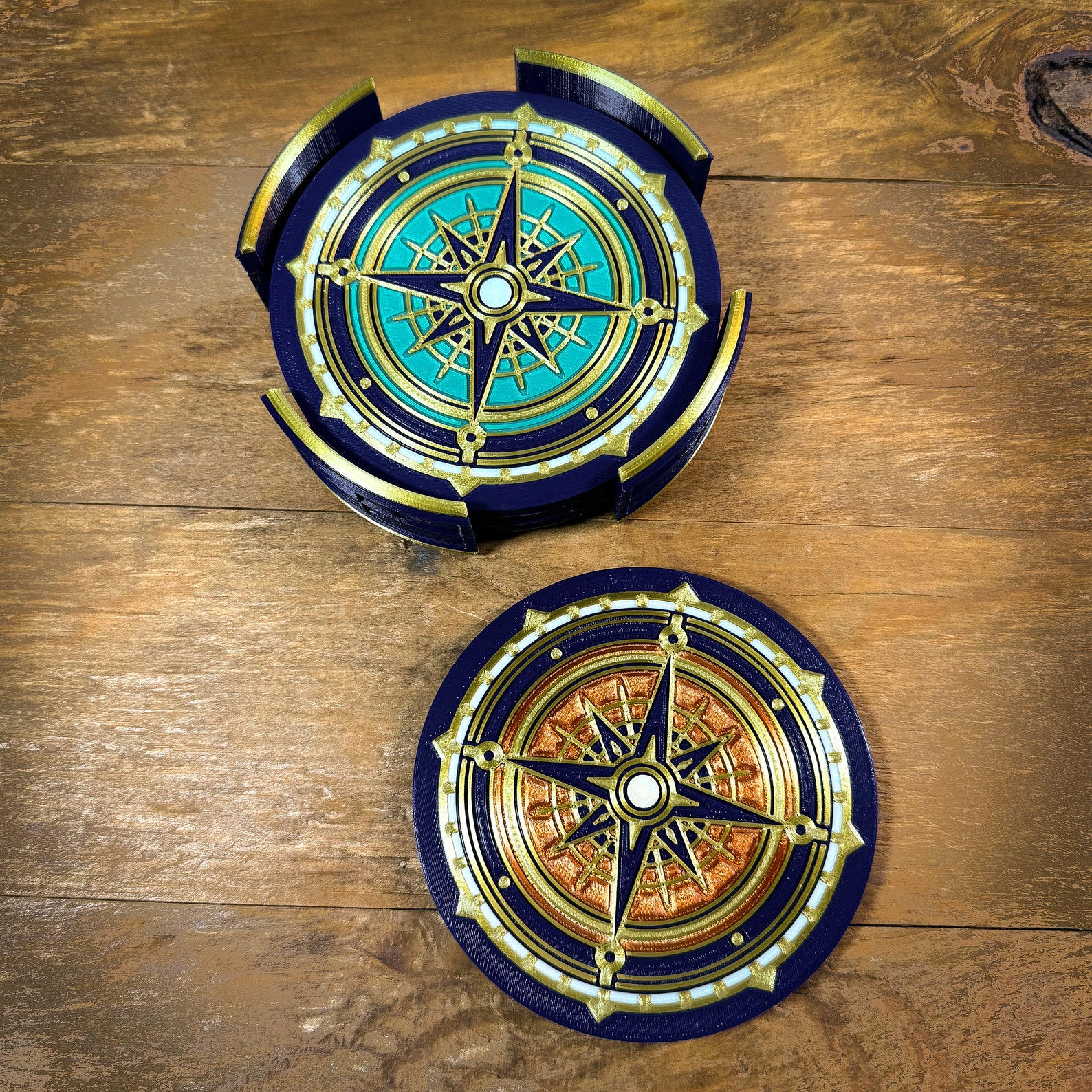 Colorful Compass Dials 3D Printed Novelty Coaster Sets - Etsy