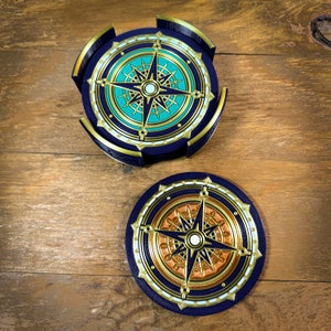 Colorful Compass Dials 3D Printed Novelty Coaster Sets - Etsy