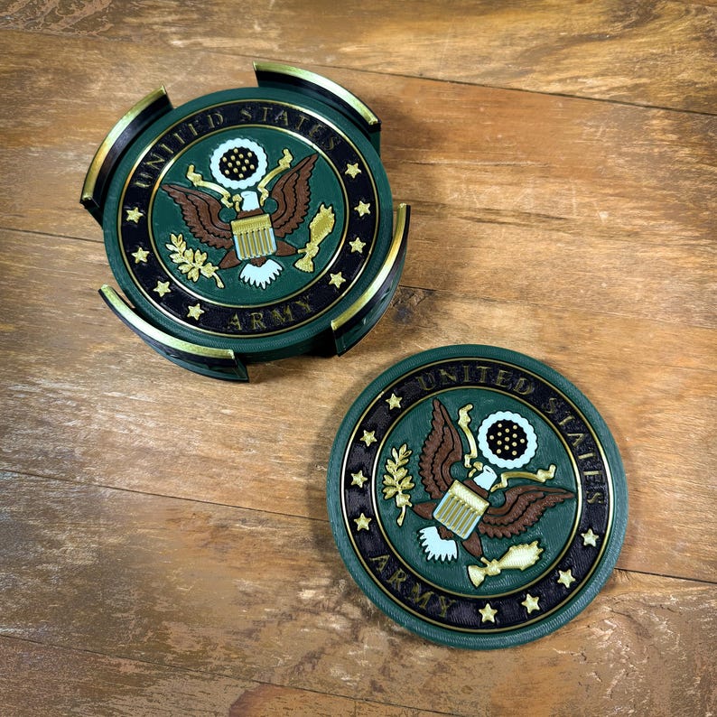 United States Army 3D Printed Novelty Coaster Sets - Etsy