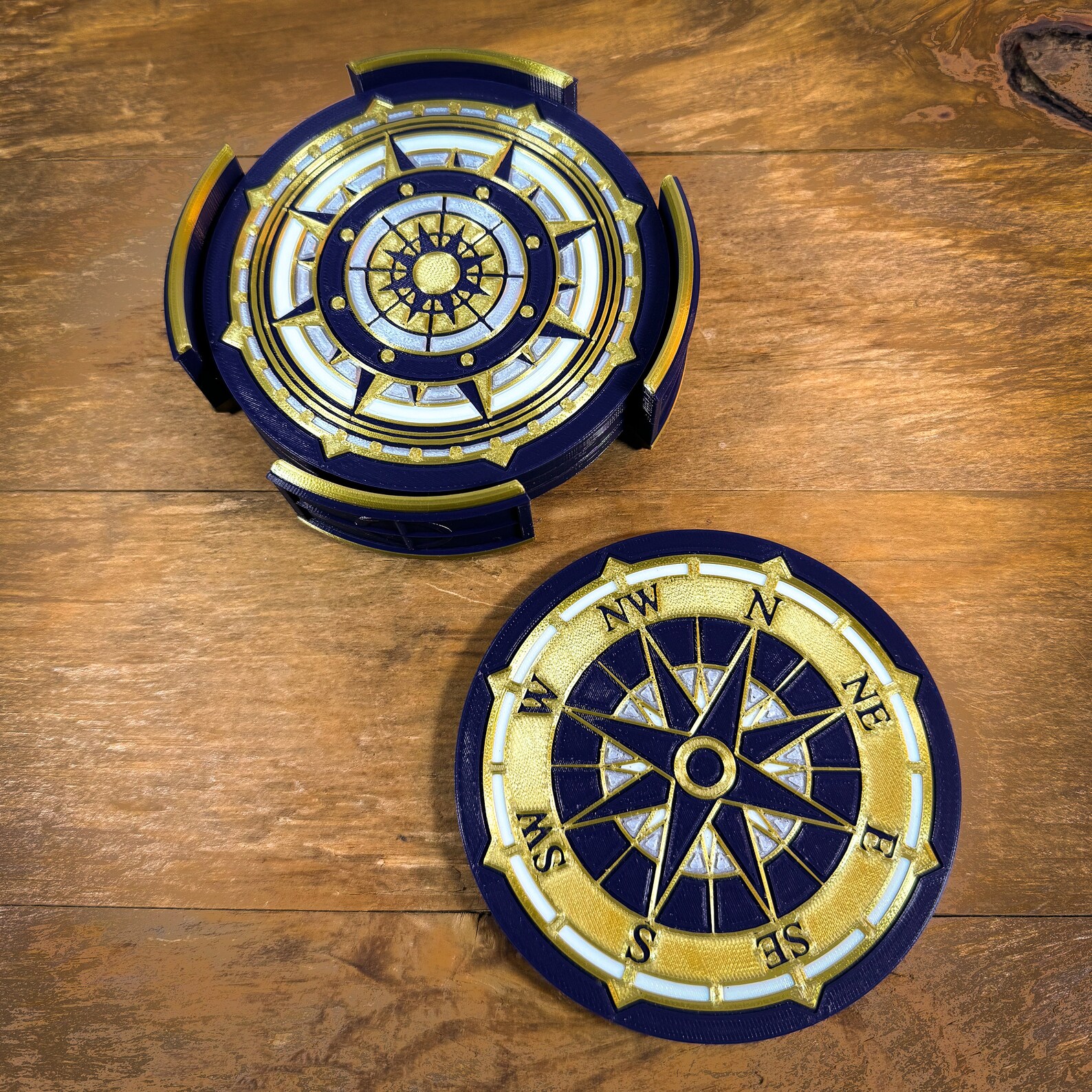 Nautical Compass 3D Printed Novelty Coaster Sets - Etsy